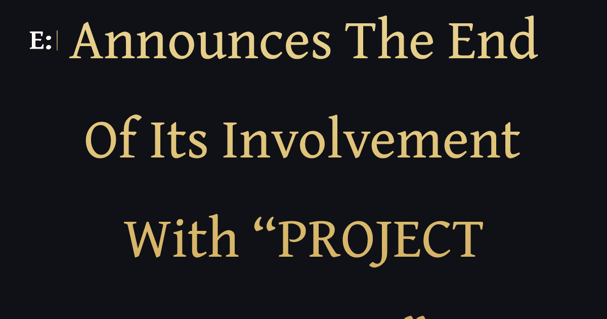 Epygraph Studio announces the end of its involvement with “PROJECT ...